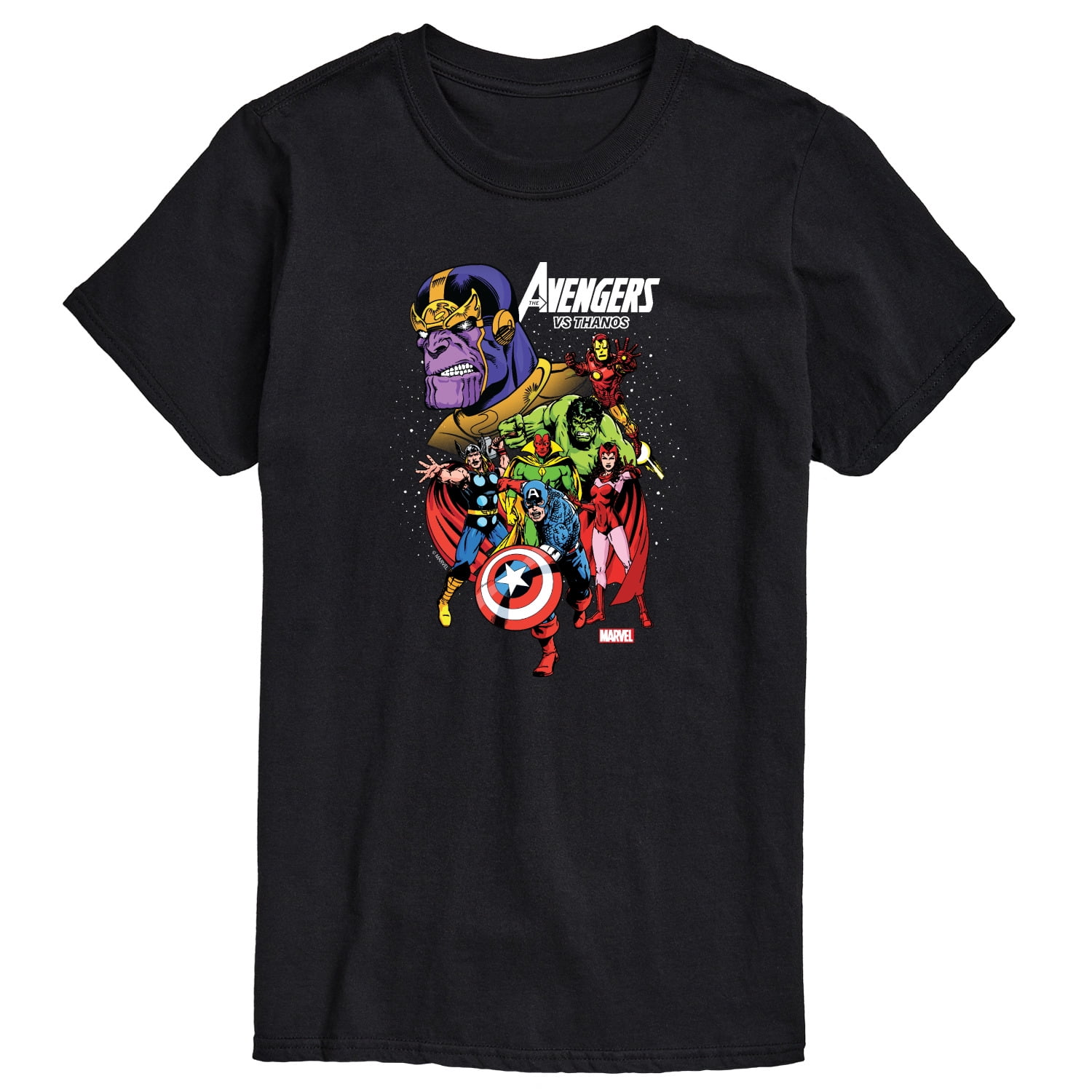 Marvel The Avengers - Vs Thanos - Adult Short Sleeve Graphic T-Shirt ...