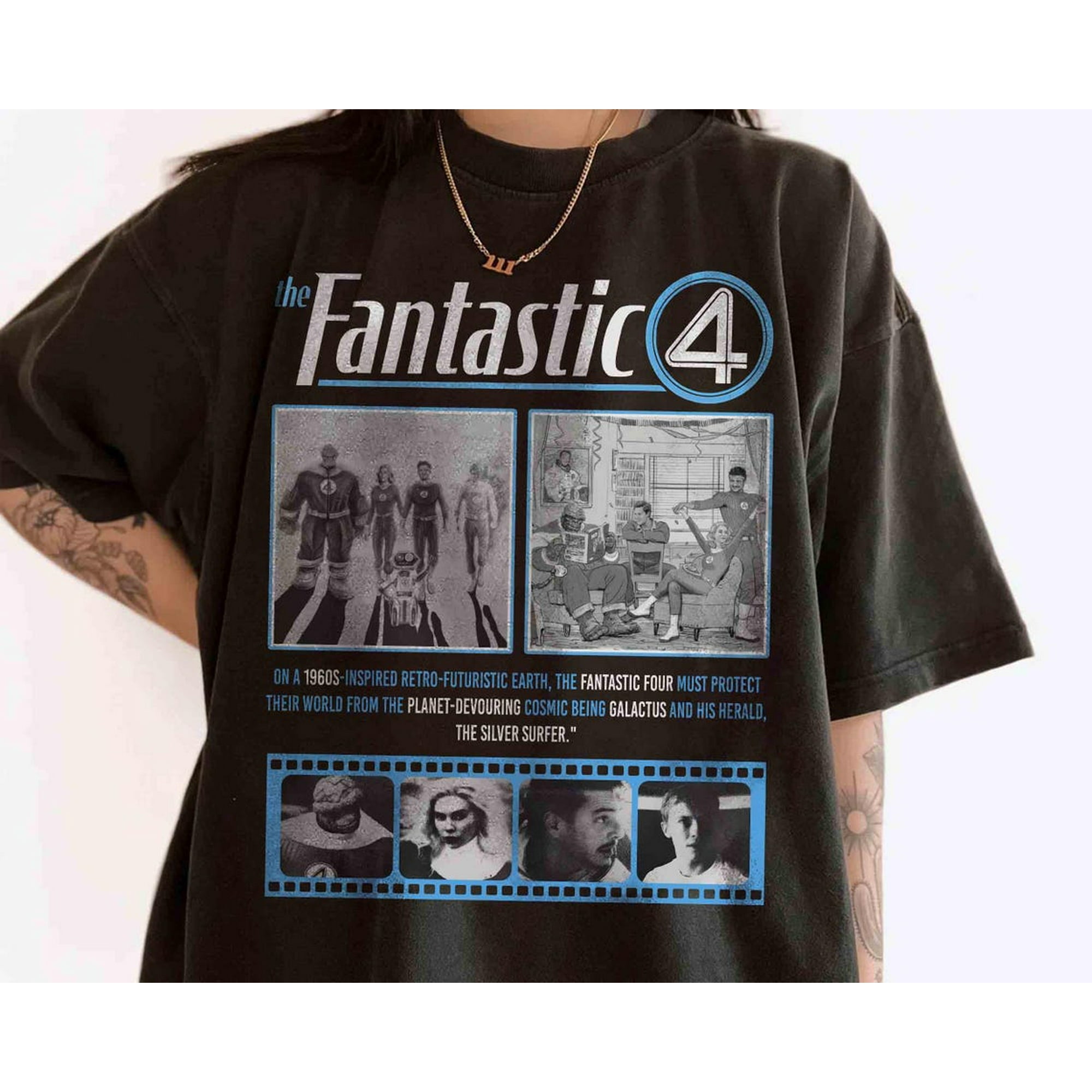 Marvel The Fantastic Four First Steps T-Shirt, Marvel Studio Superhero ...