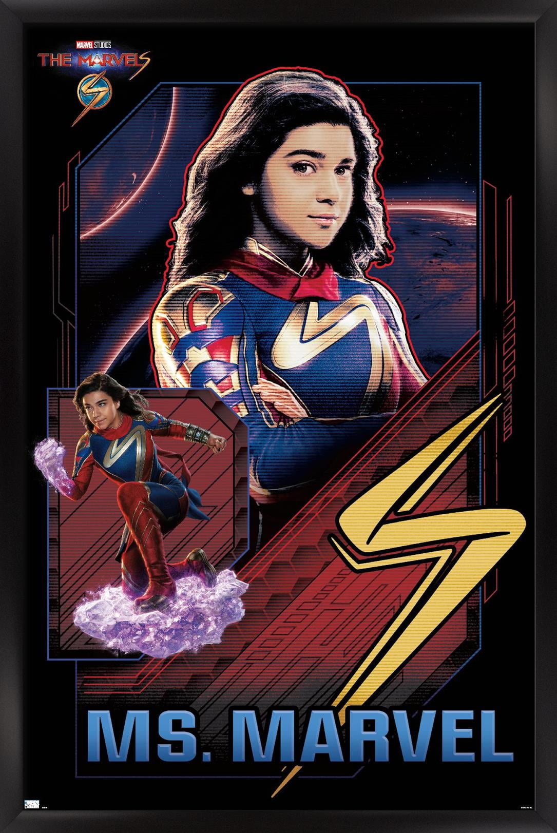 Marvel The Marvels - Ms. Marvel Wall Poster, 14.725" x 22.375" Framed ...