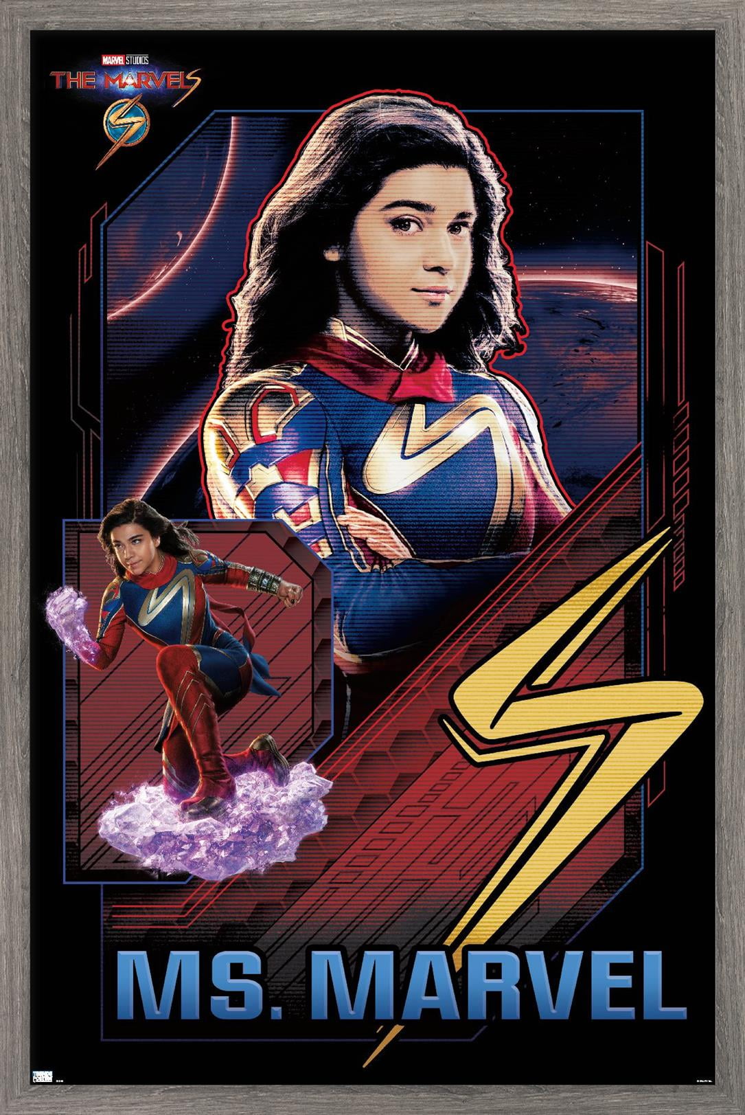 Marvel The Marvels - Ms. Marvel Wall Poster, 22.375" x 34" Framed ...