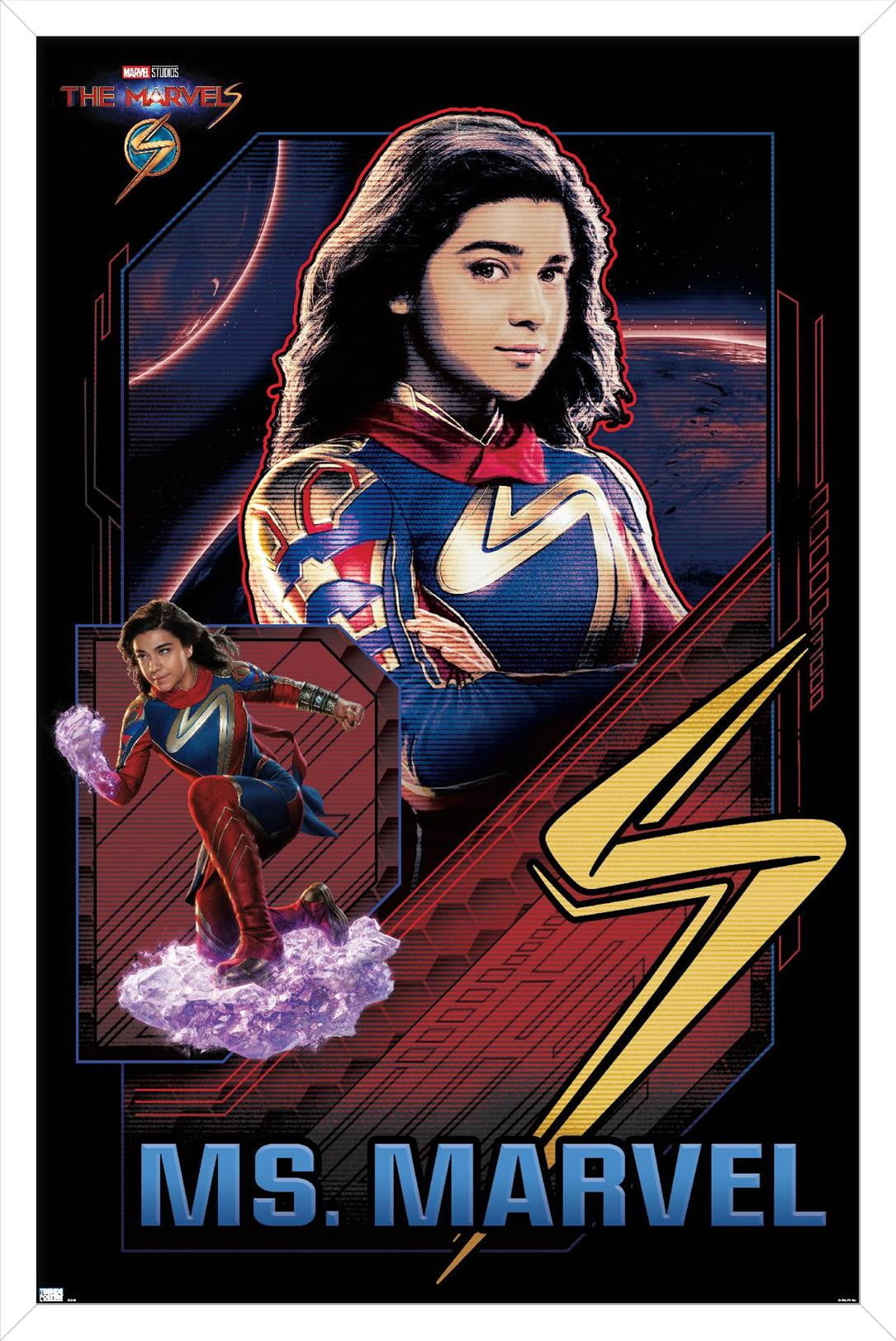 Marvel The Marvels - Ms. Marvel Wall Poster, 22.375" x 34" Framed ...