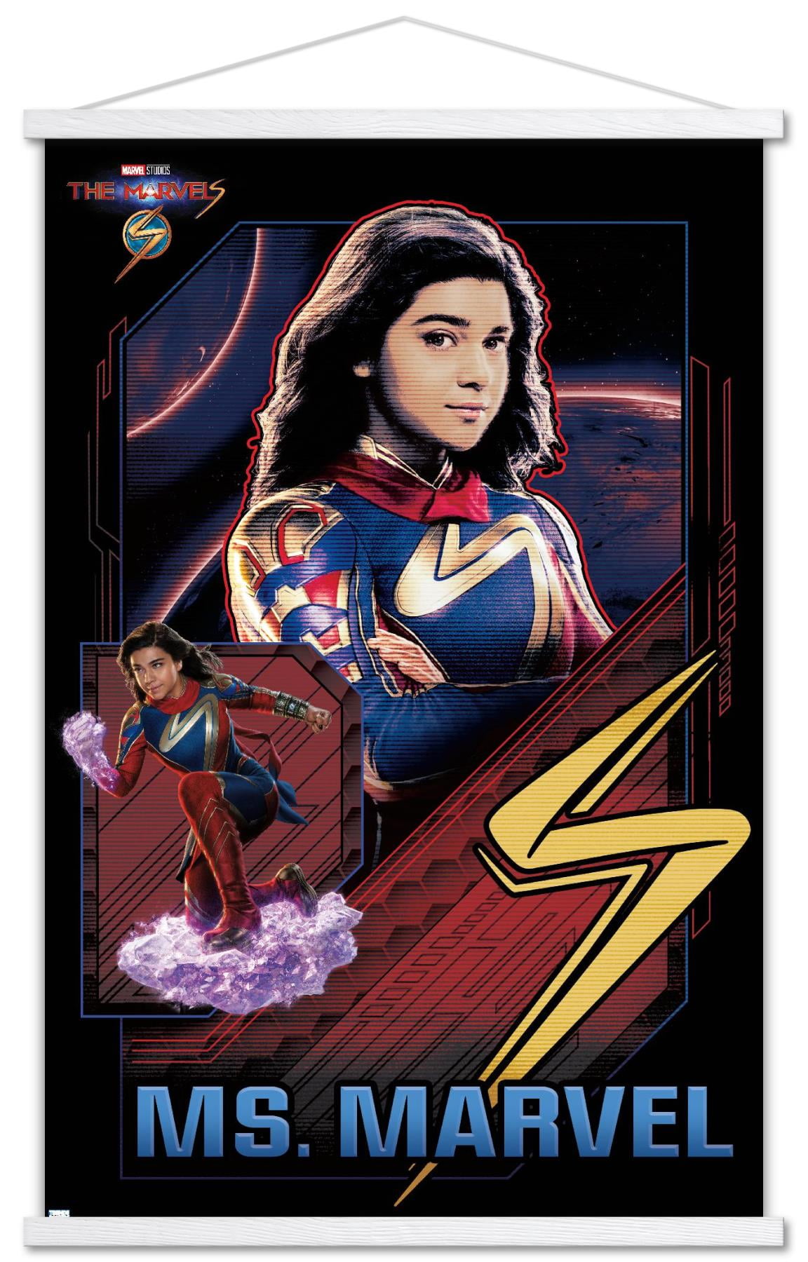 Marvel The Marvels - Ms. Marvel Wall Poster with Magnetic Frame, 22.375 ...