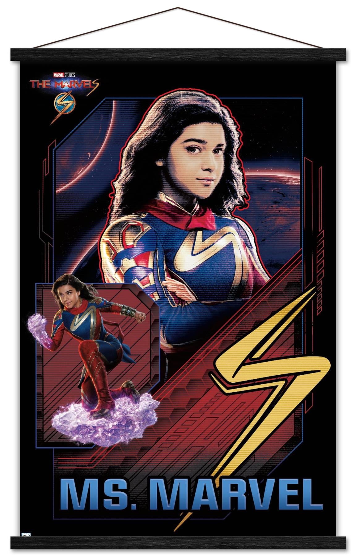 Marvel The Marvels - Ms. Marvel Wall Poster with Magnetic Frame, 22.375 ...