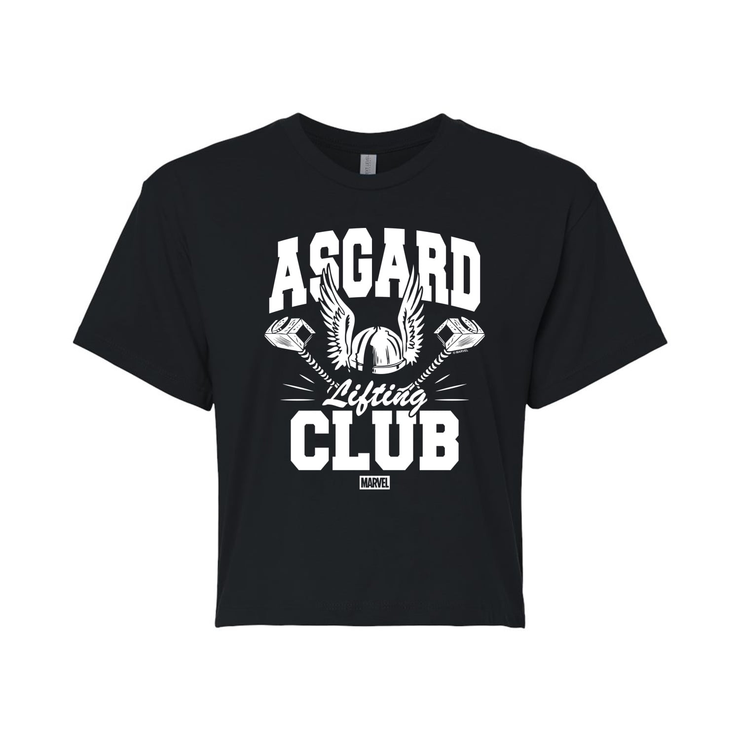 Marvel Thor - Asgard Lift Club - Juniors Cropped Graphic T-Shirt ...