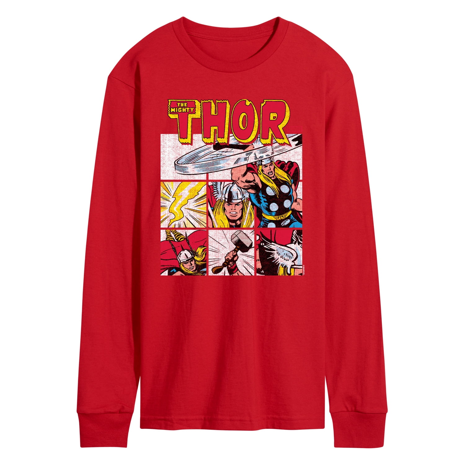 Marvel Thor - Comic Book Grid - Men's Long Sleeve Graphic T-Shirt ...