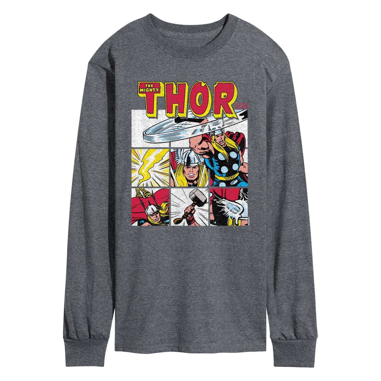 Marvel Thor - Comic Book Grid - Men's Long Sleeve Graphic T-Shirt ...