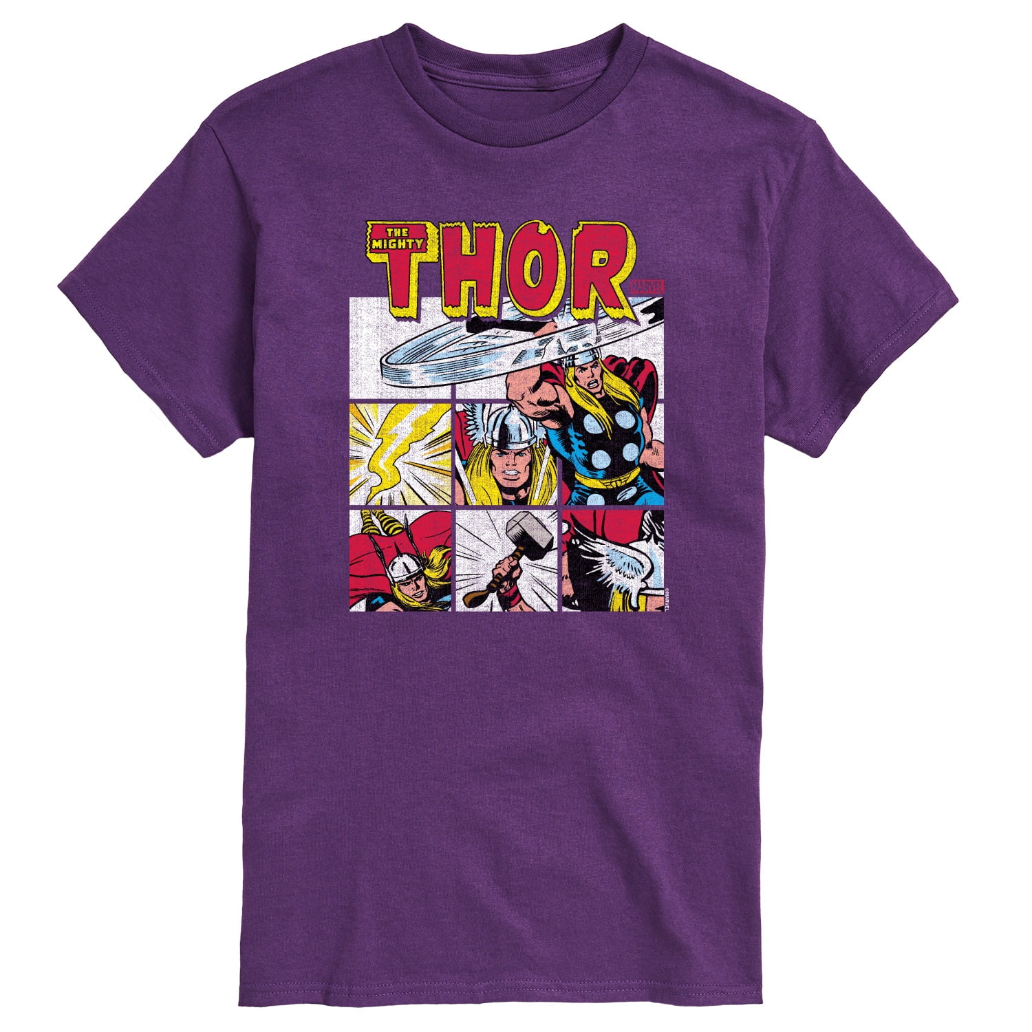 Marvel Thor - Comic Book Grid - Men's Short Sleeve Graphic T-Shirt ...