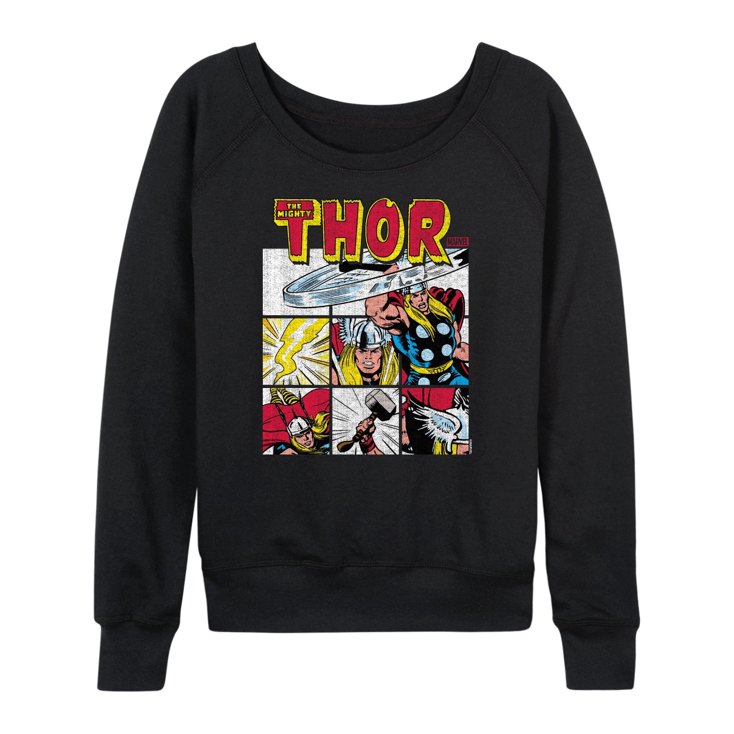 Marvel Thor - Comic Book Grid - Women's French Terry Pullover ...