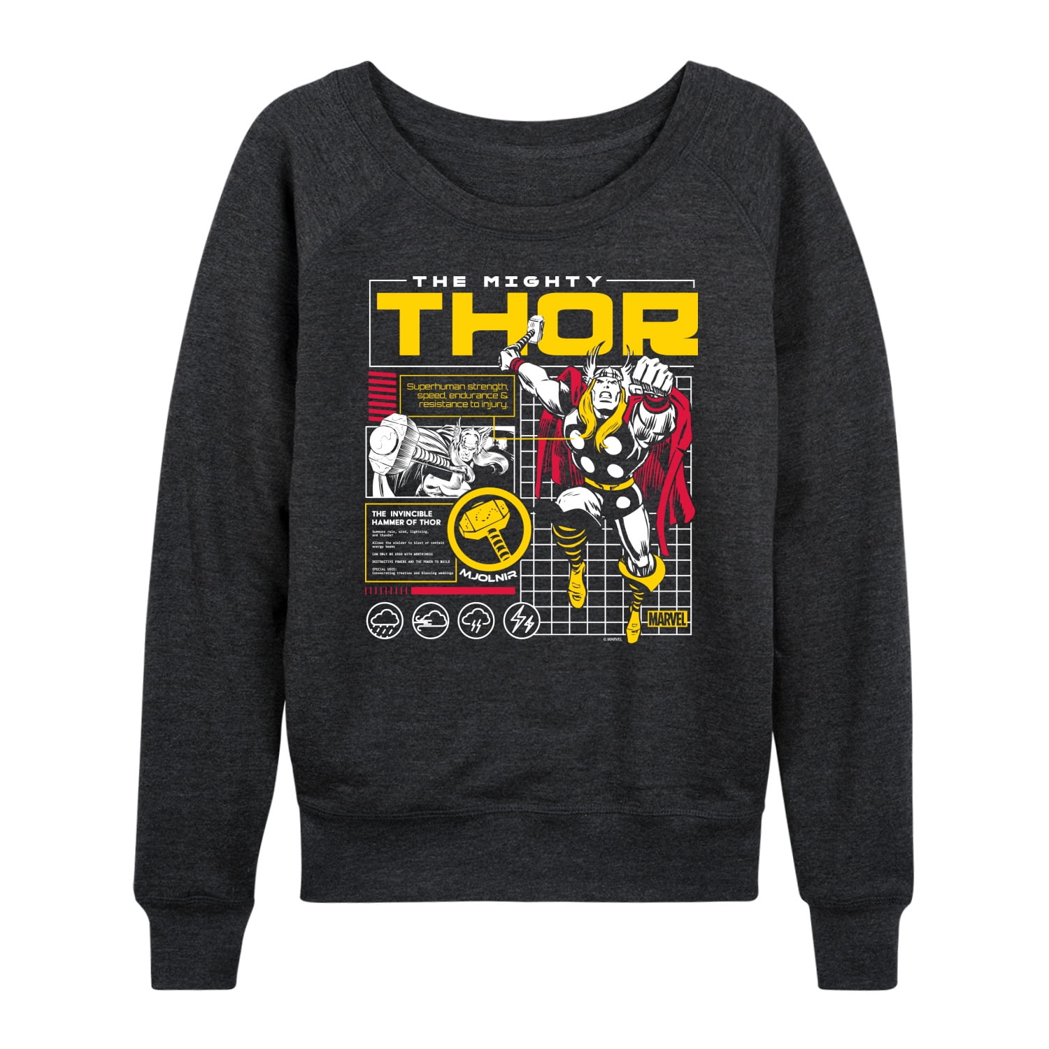 Marvel Thor - Digital Thor - Women's French Terry Pullover Long Sleeve ...
