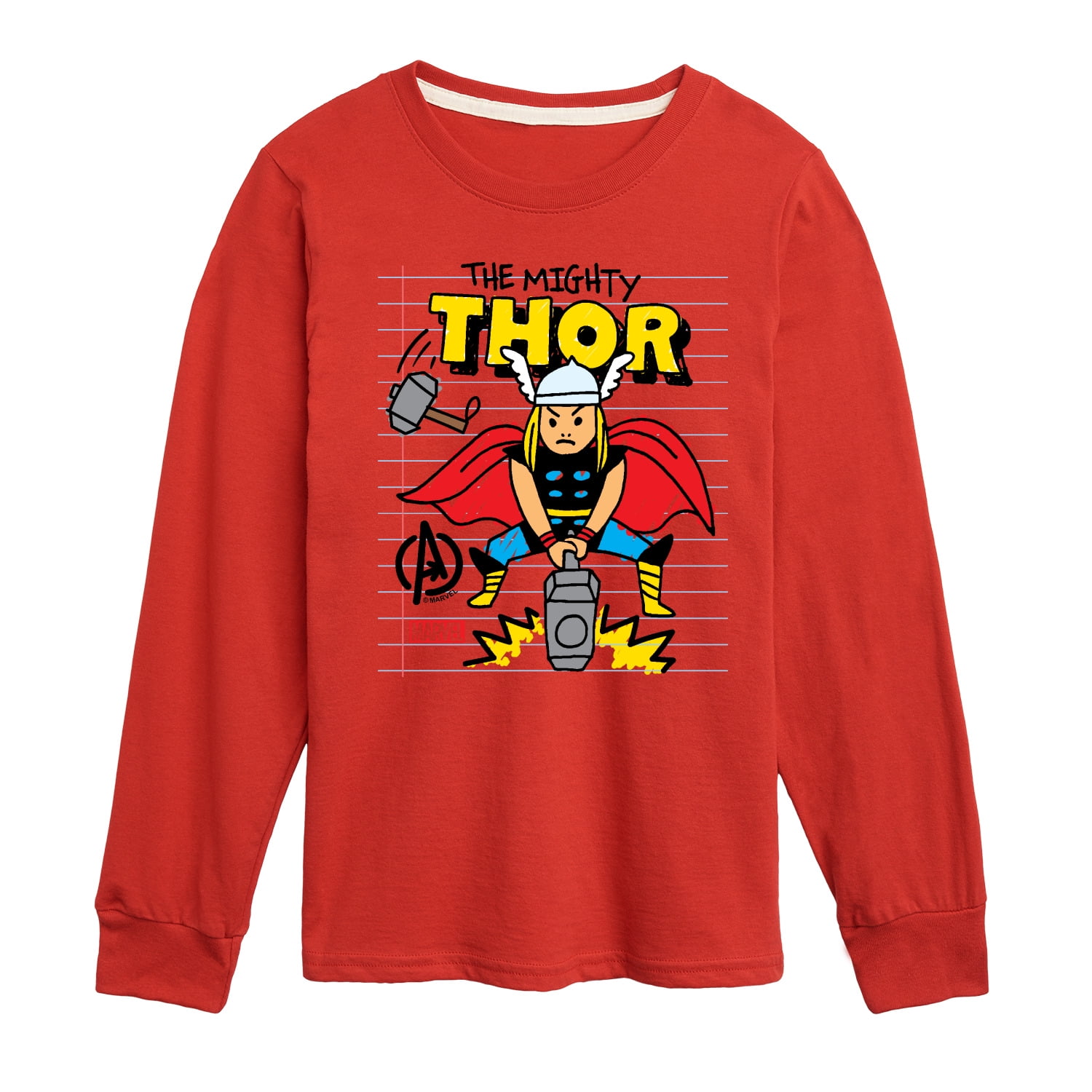 Marvel Thor - Doodle - Toddler and Youth Long Sleeve Graphic T-Shirt ...
