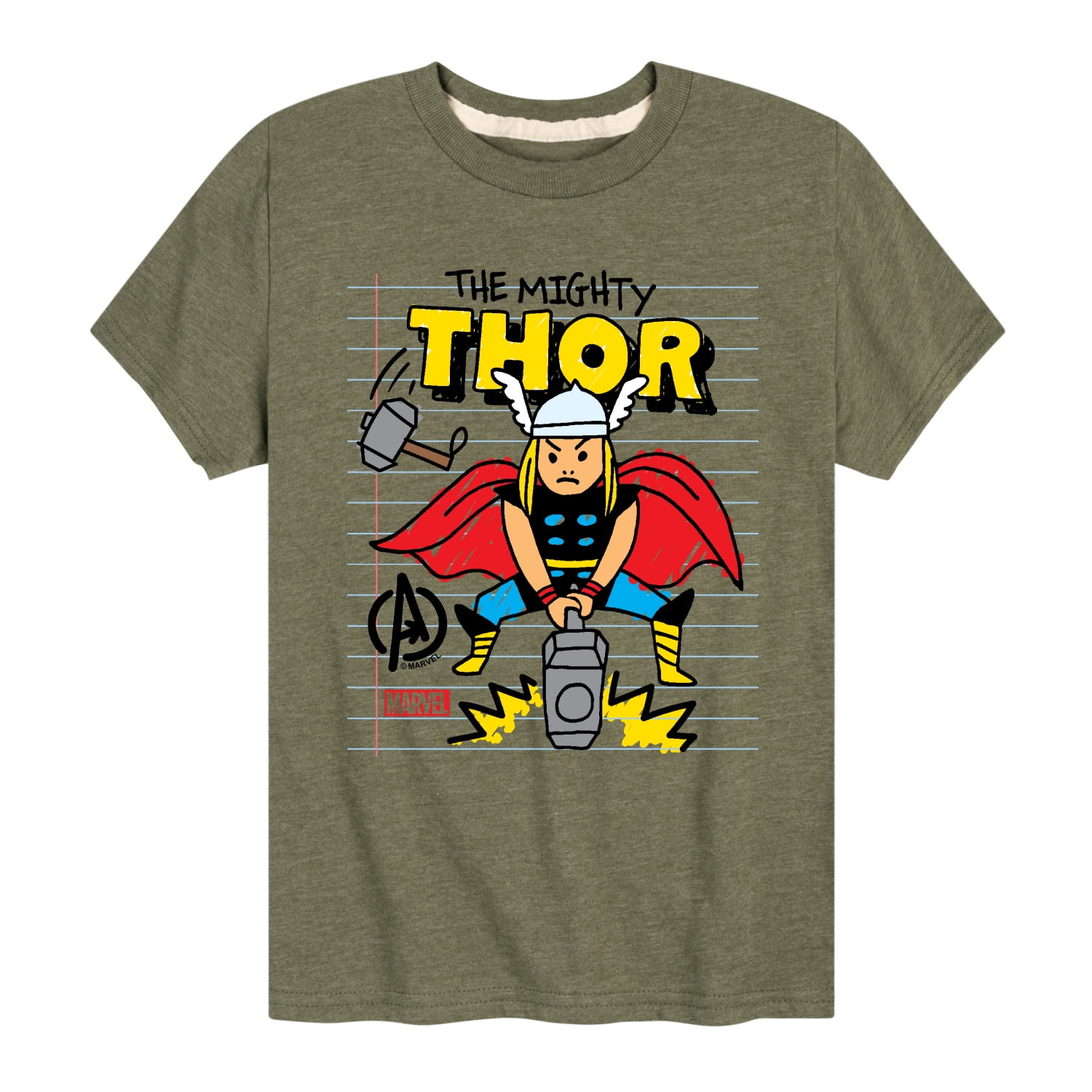 Marvel Thor - Doodle - Toddler and Youth Short Sleeve Graphic T-Shirt ...