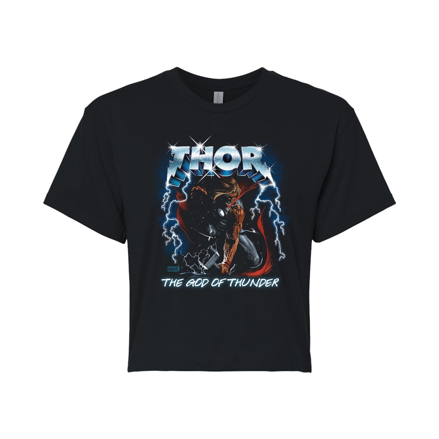 Marvel Thor - Metal Band Style - Juniors Cropped Graphic T-Shirt ...
