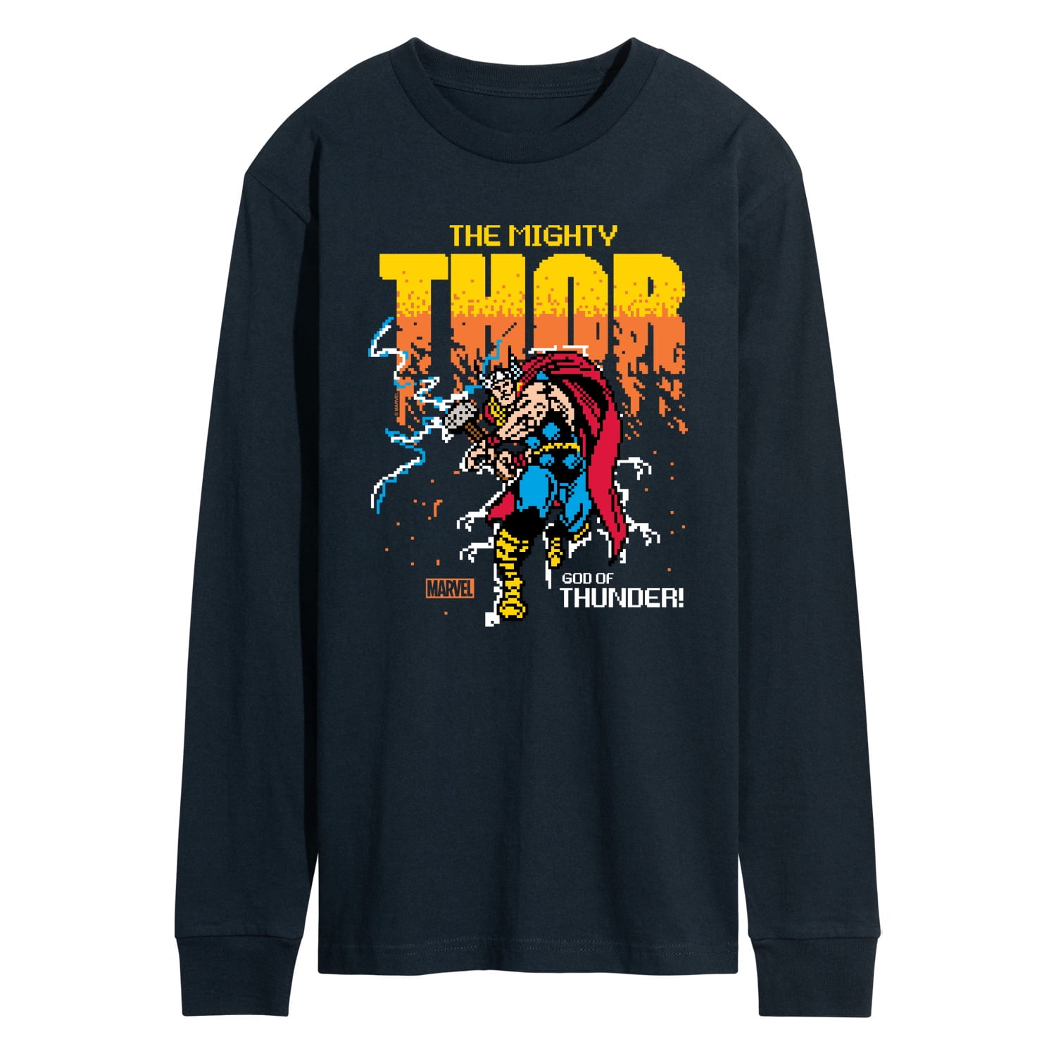 Marvel Thor - Pixelated - Men's Long Sleeve Graphic T-Shirt - Walmart.com