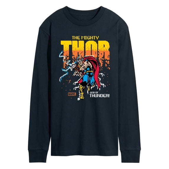 Marvel Thor - Pixelated - Men's Long Sleeve Graphic T-Shirt - Walmart.com