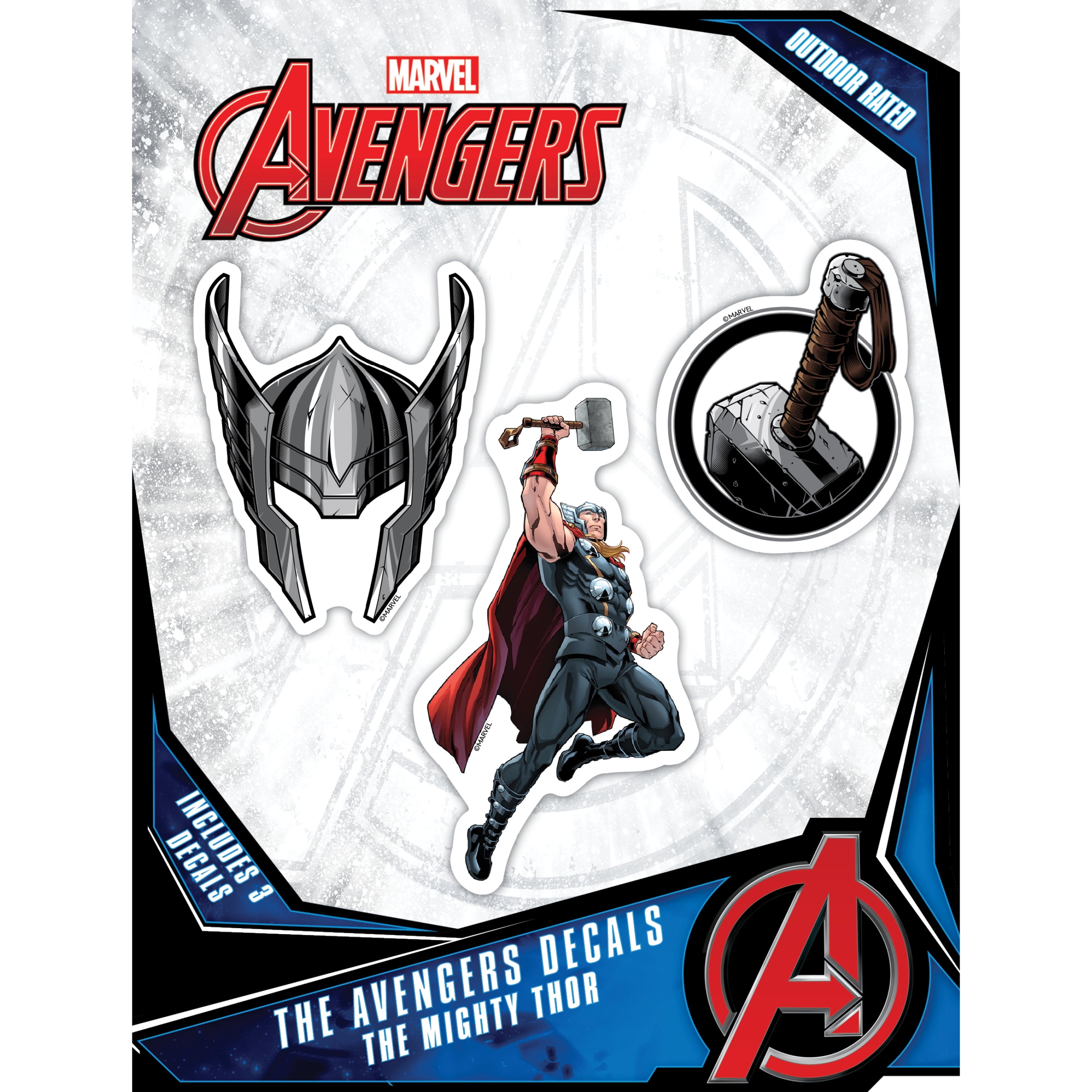 Marvel Thor Vinyl Decals - Set of 3 Outdoor Rated Stickers for Car ...
