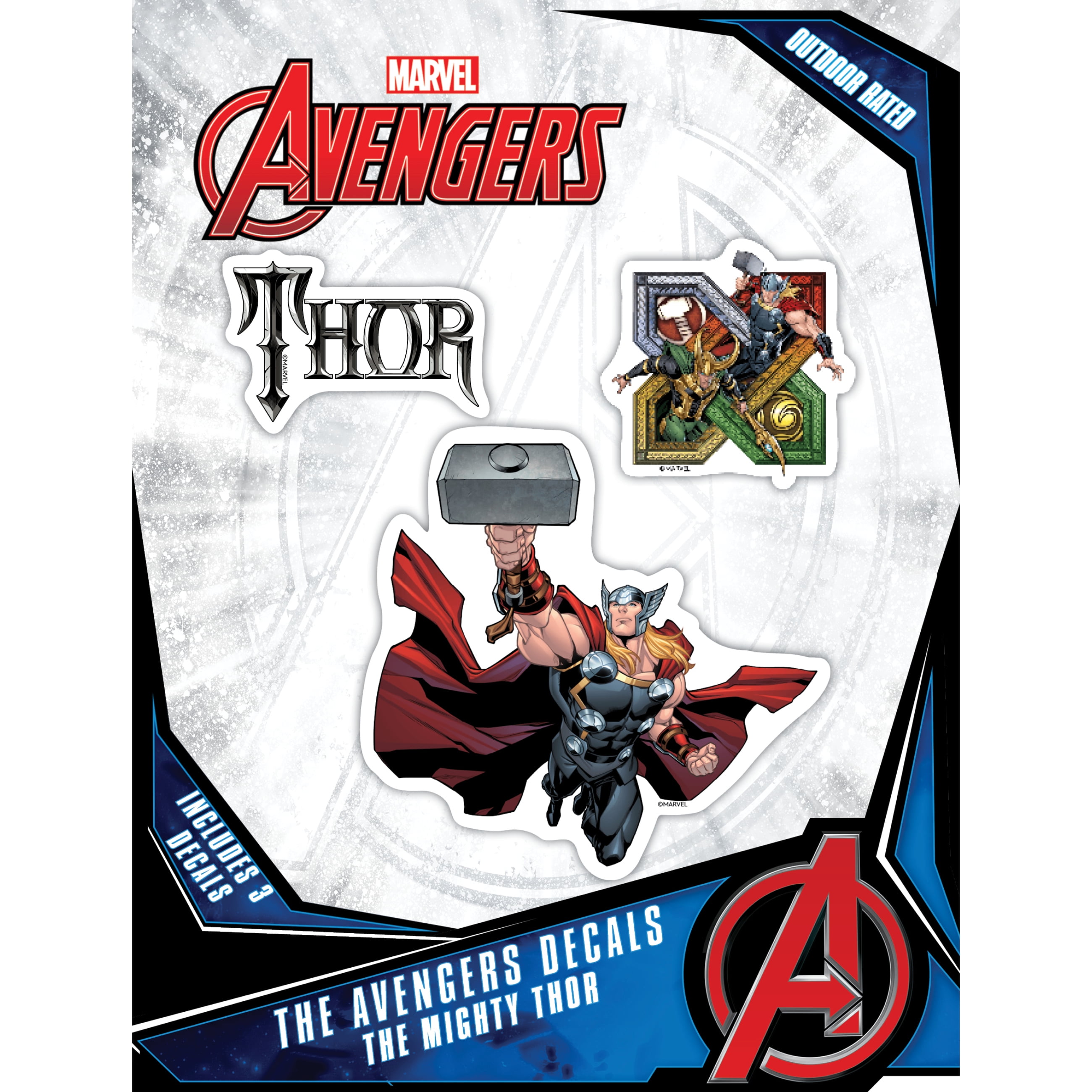 Marvel Thor Vinyl Decals - Set of 3 Outdoor Rated Stickers for Car ...