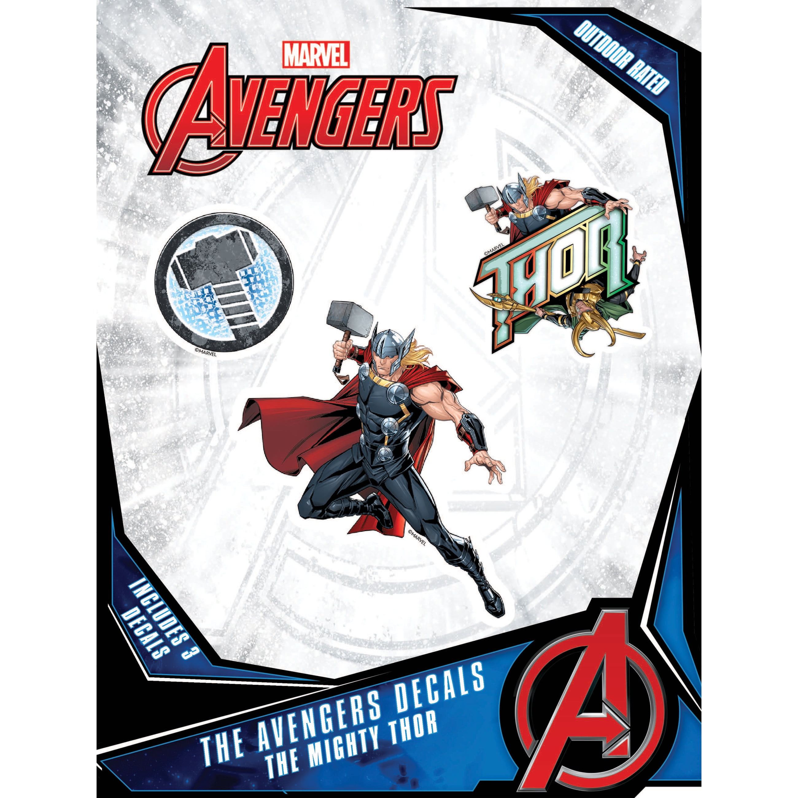 Marvel Thor Vinyl Decals - Set of 3 Outdoor Rated Stickers for Car ...