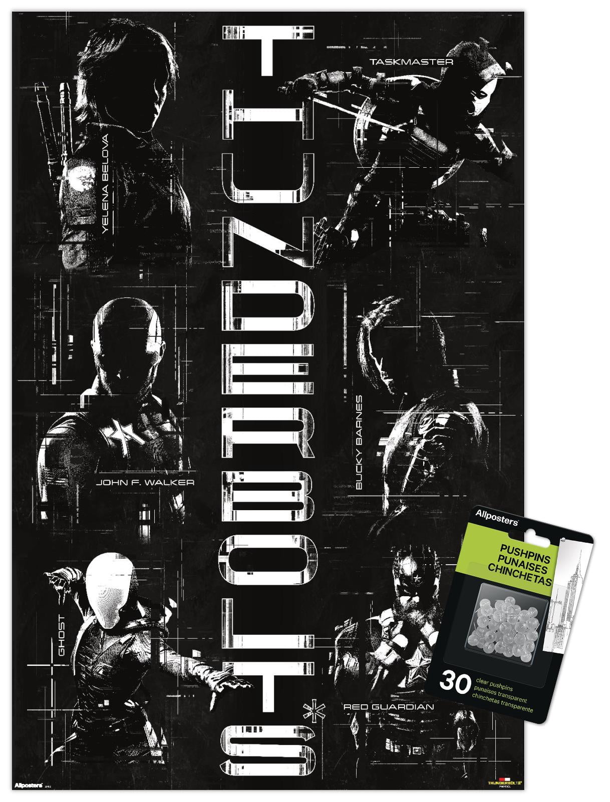 Marvel Thunderbolts* - Grid Wall Poster with Push Pins, 14.725" x 22. ...