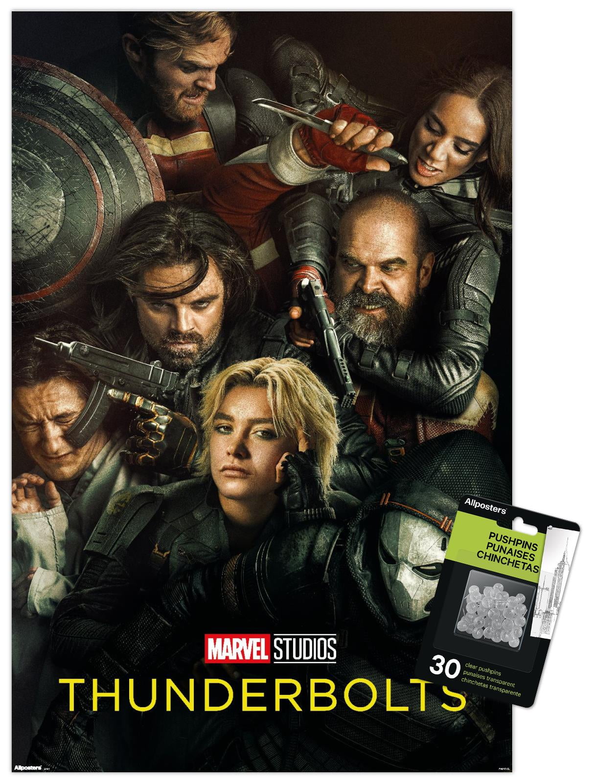 Marvel Thunderbolts* - Teaser One Sheet Wall Poster with Push Pins, 14. ...