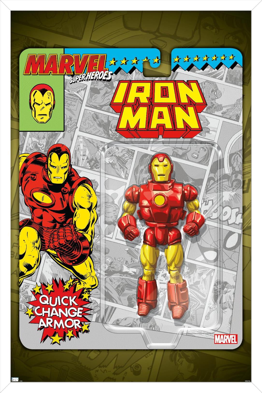Marvel Toy Vault - Iron Man Wall Poster, 22.375" x 34" Framed - Walmart.com