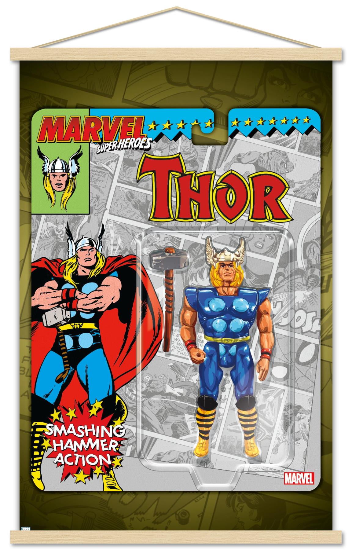 Marvel Toy Vault - Thor Wall Poster with Magnetic Frame, 22.375" x 34 ...