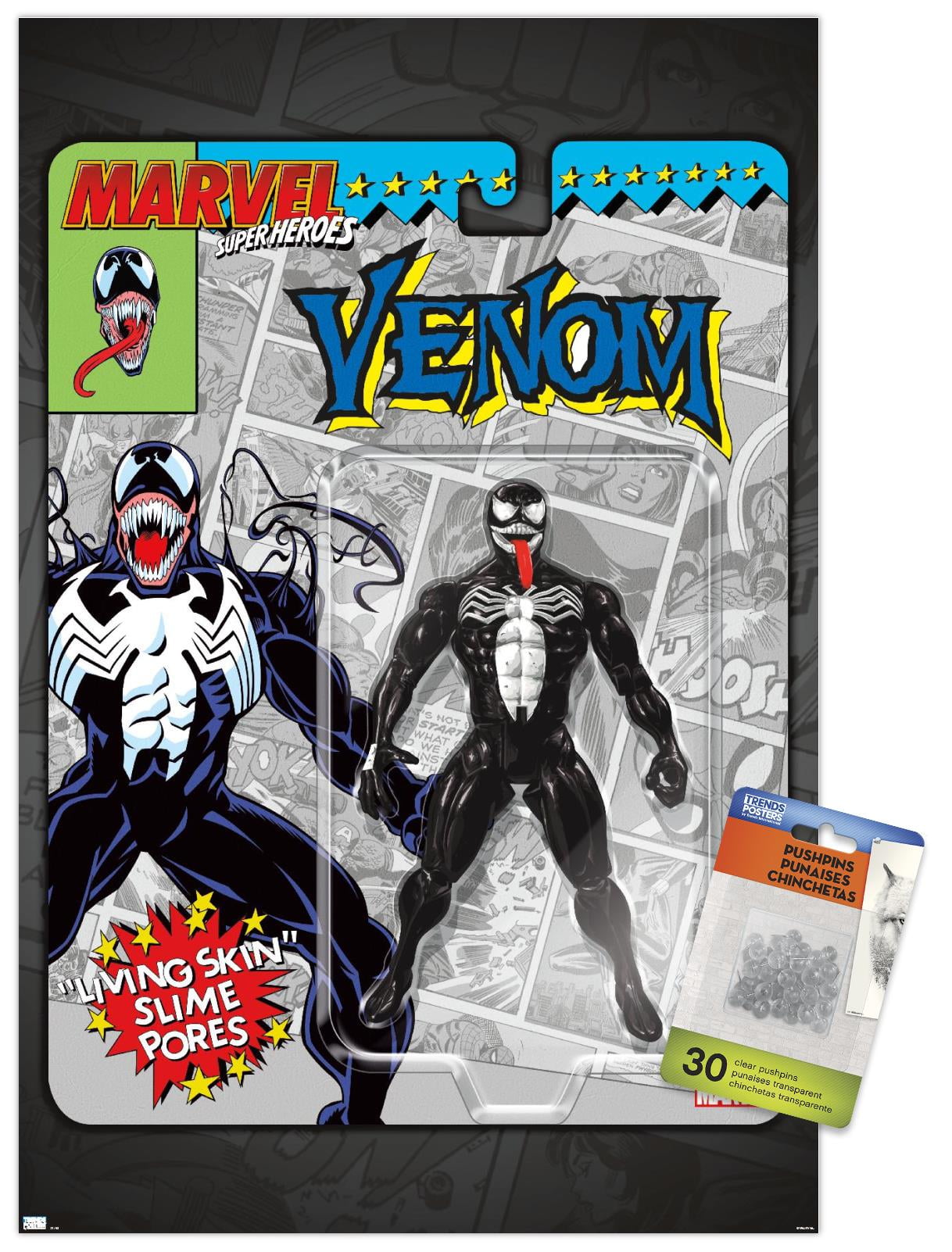 Marvel Toy Vault - Venom Wall Poster with Push Pins, 14.725" x 22.375 ...