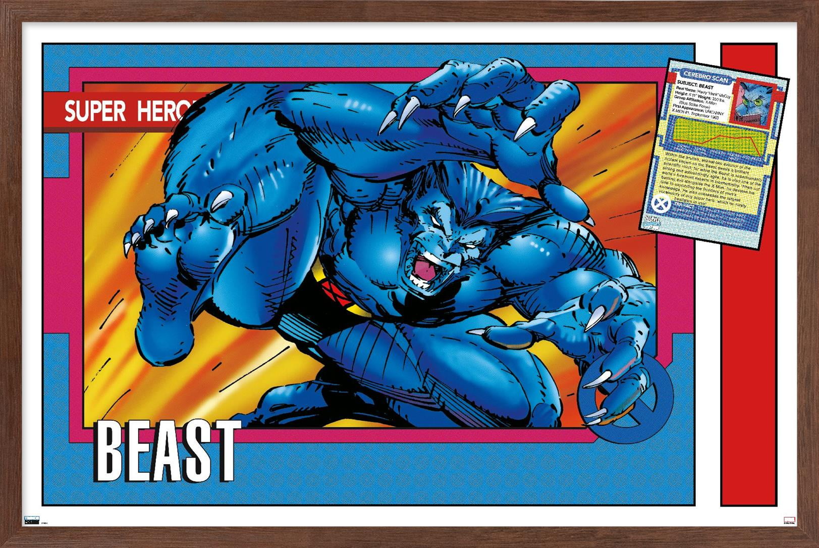 Marvel Trading Cards - Beast Wall Poster, 14.725" x 22.375" Framed ...