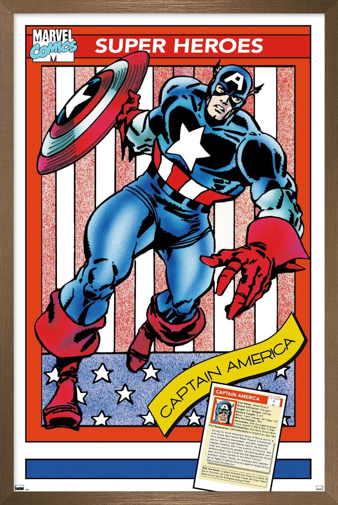 Marvel Trading Cards - Captain America Wall Poster, 14.725" x 22.375 ...