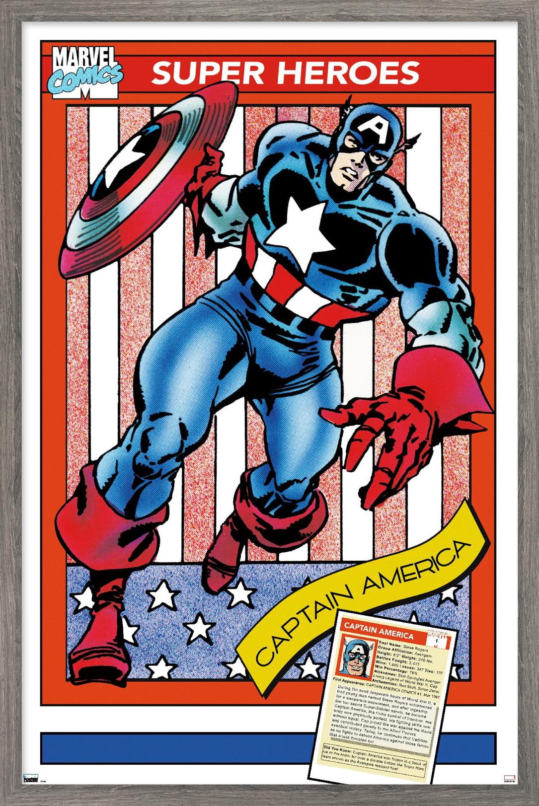 Marvel Trading Cards - Captain America Wall Poster, 14.725" x 22.375 ...