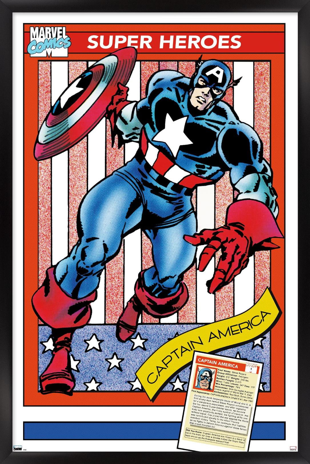 Marvel Trading Cards - Captain America Wall Poster, 22.375" x 34 ...