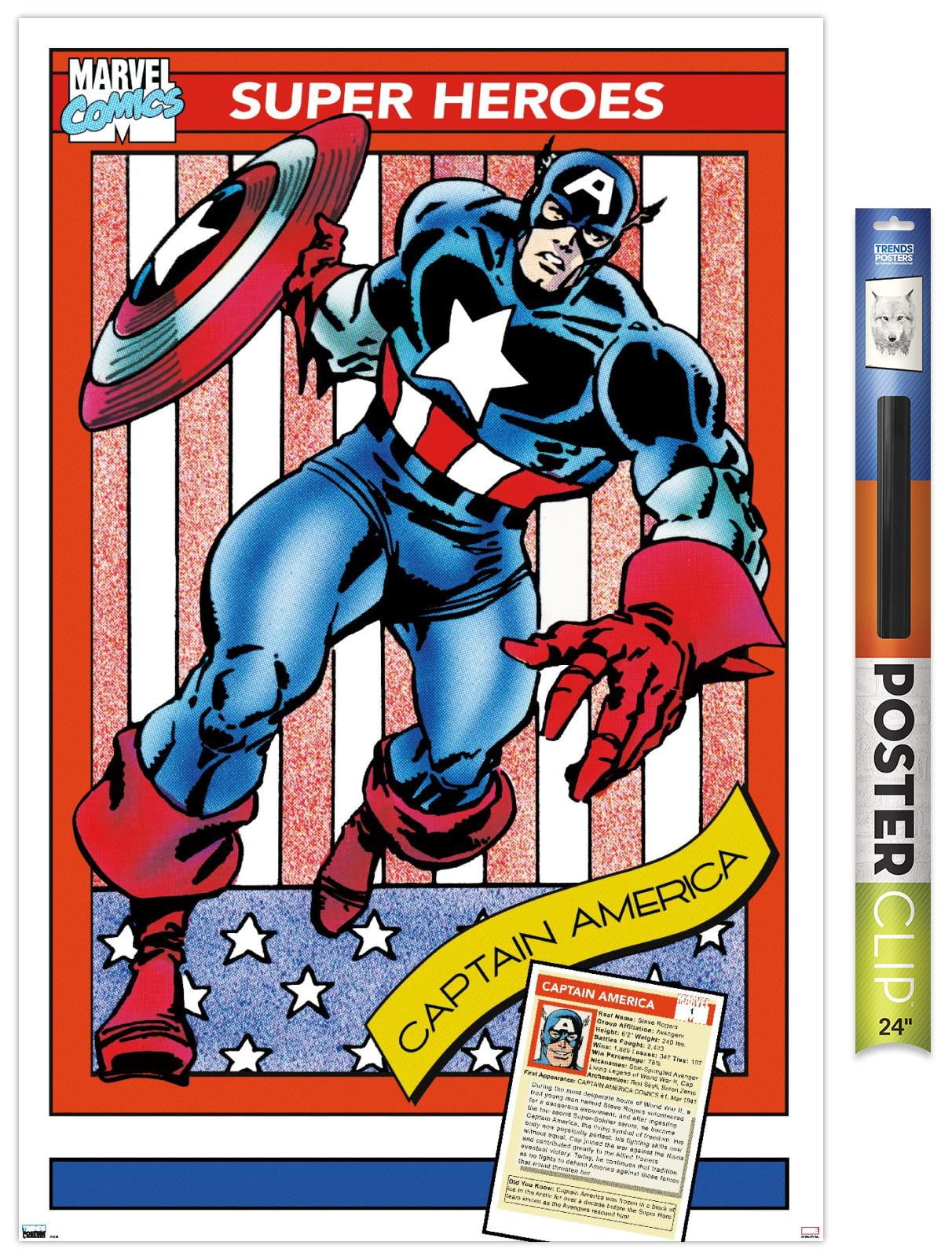 Marvel Trading Cards - Captain America Wall Poster, 22.375" x 34 ...