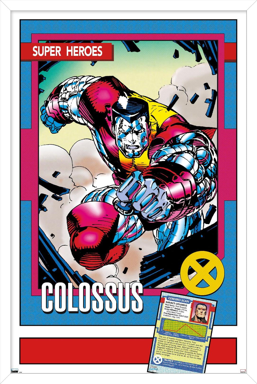 Marvel Trading Cards - Colossus Wall Poster, 14.725" x 22.375" Framed ...