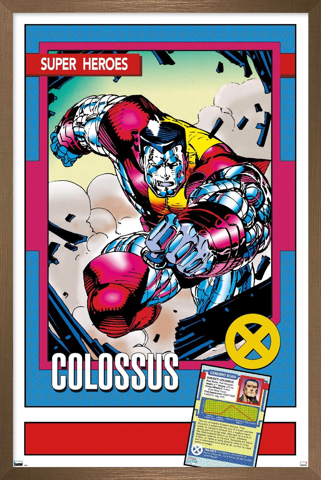 Marvel Trading Cards - Colossus Wall Poster, 14.725" x 22.375" Framed ...