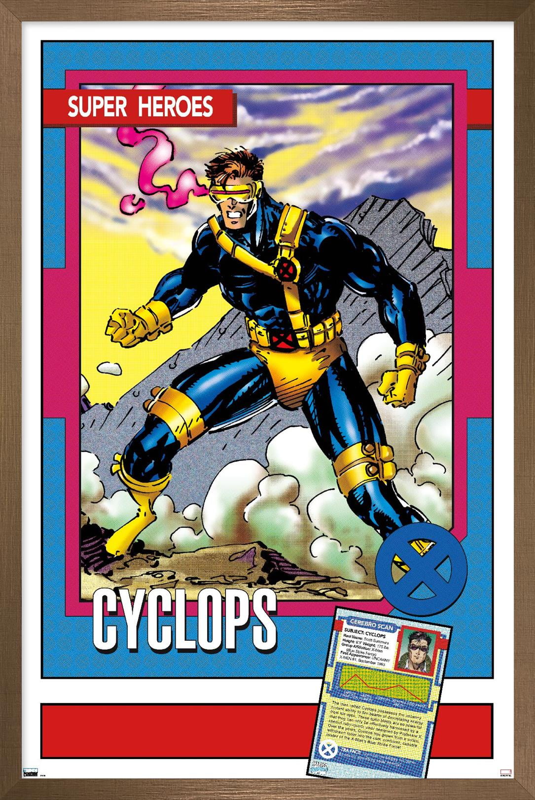 Marvel Trading Cards - Cyclops Wall Poster, 22.375" x 34" Framed ...