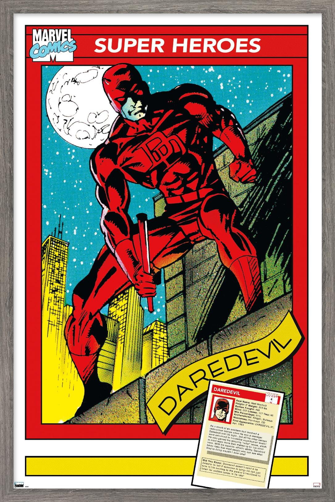 Marvel Trading Cards - Daredevil Wall Poster, 22.375" x 34" Framed ...