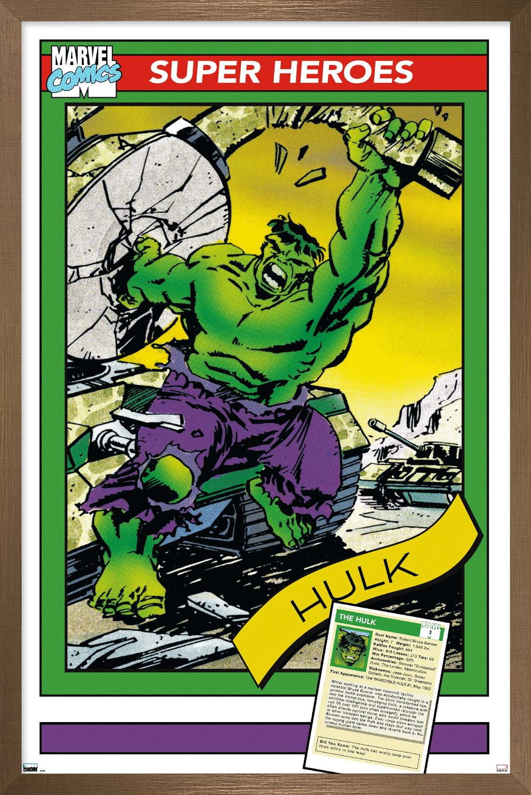 Marvel Trading Cards - Hulk Wall Poster, 22.375" x 34" Framed - Walmart.com
