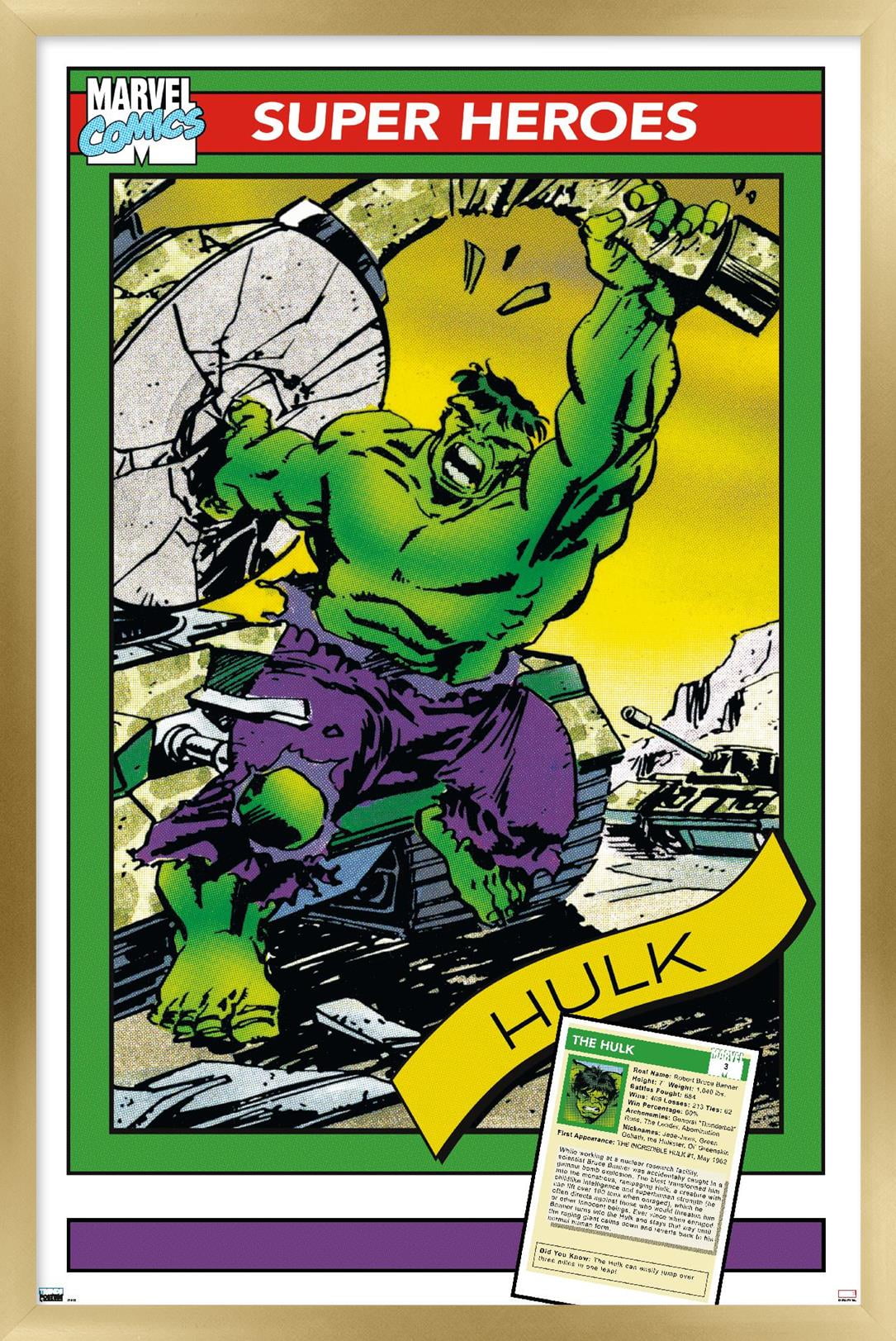 Marvel Trading Cards - Hulk Wall Poster, 22.375" x 34" Framed - Walmart.com