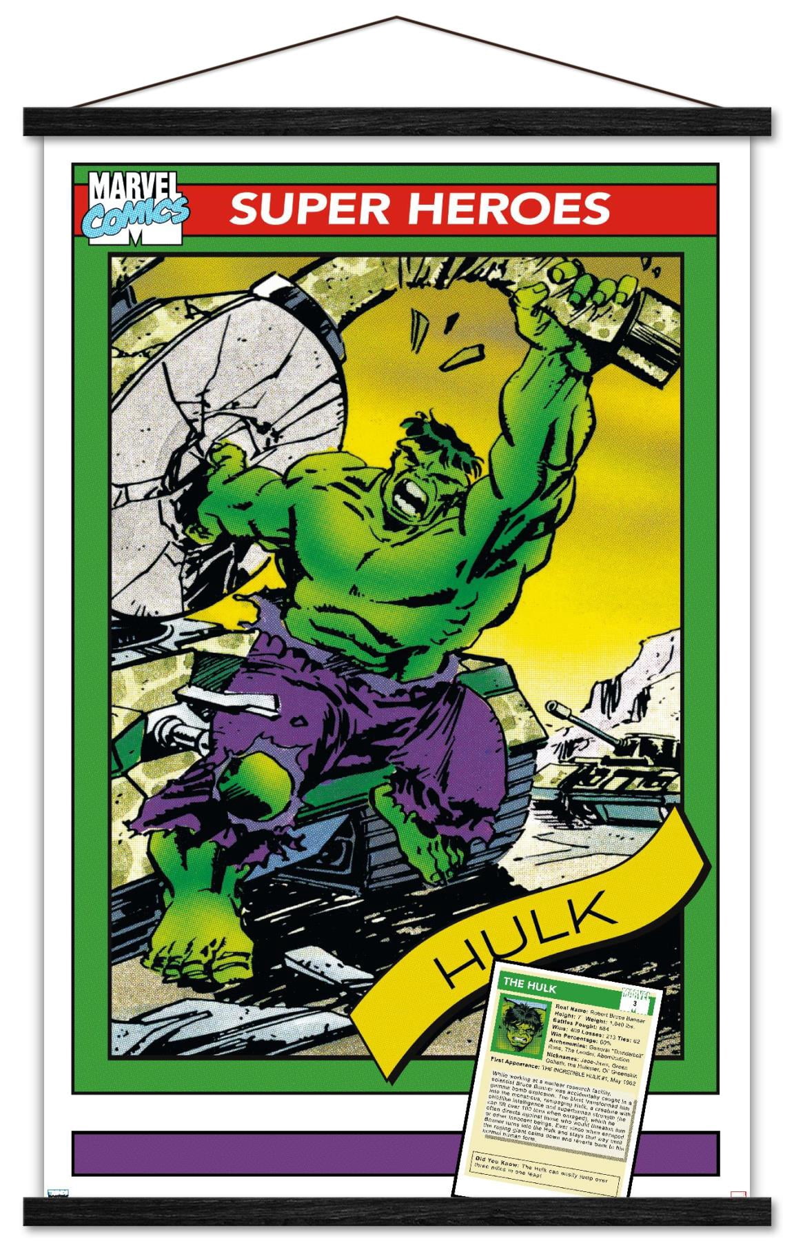 Marvel Trading Cards - Hulk Wall Poster with Magnetic Frame, 22.375" x ...