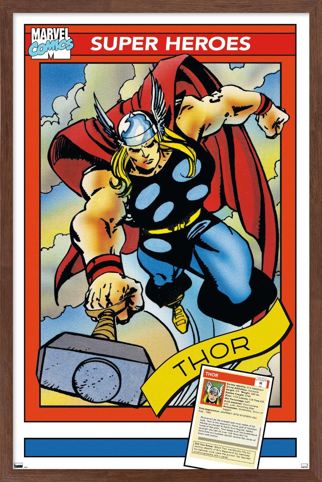 Marvel Trading Cards - Thor Wall Poster, 14.725" x 22.375" Framed ...