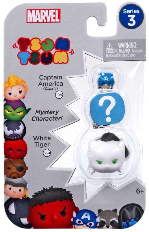 Marvel Tsum Tsum Series 3 Captain America & White Tiger Mini Figures, 3 ...