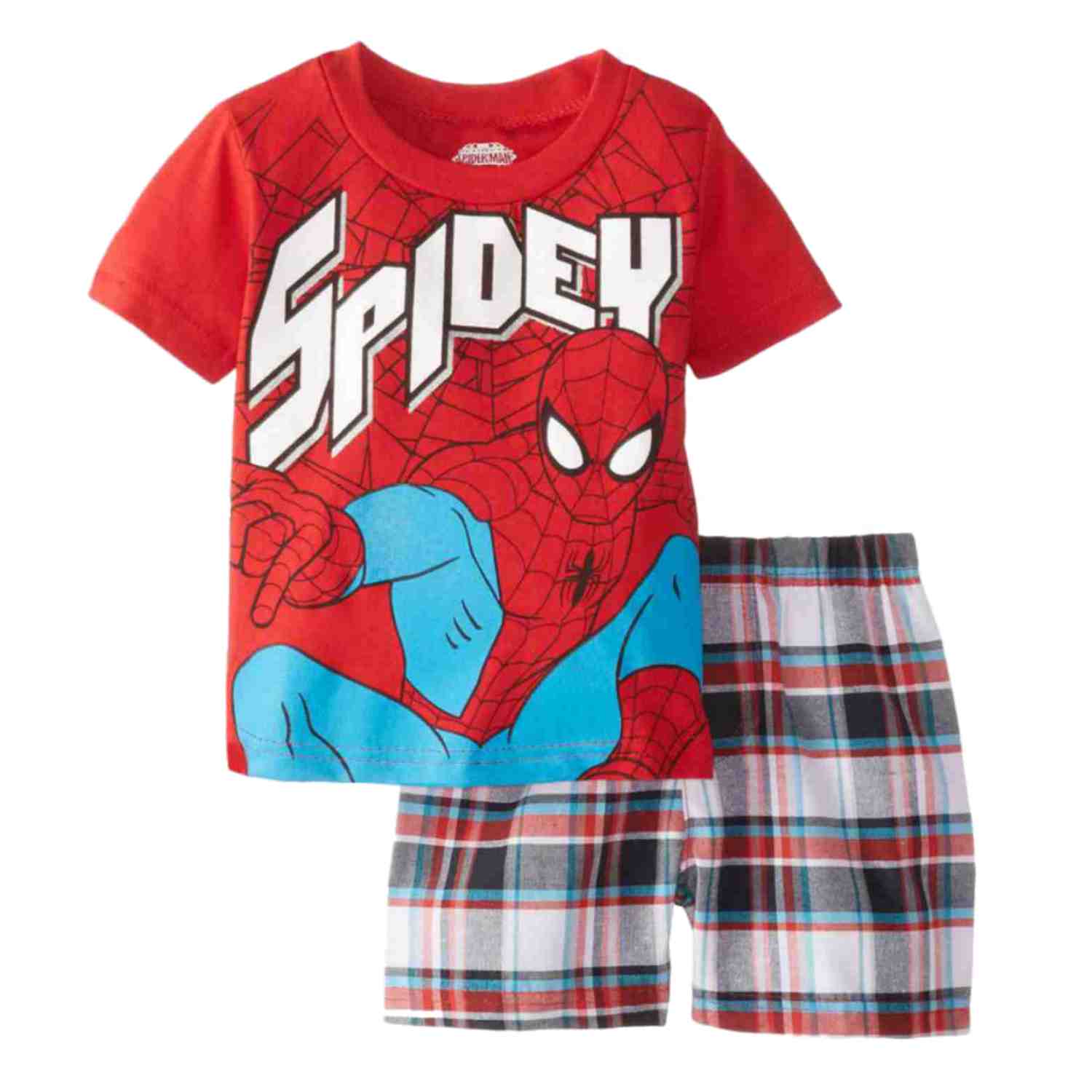 Marvel Ultimate Spider-Man Infant Boys 2 Piece Spidey T-Shirt & Plaid ...