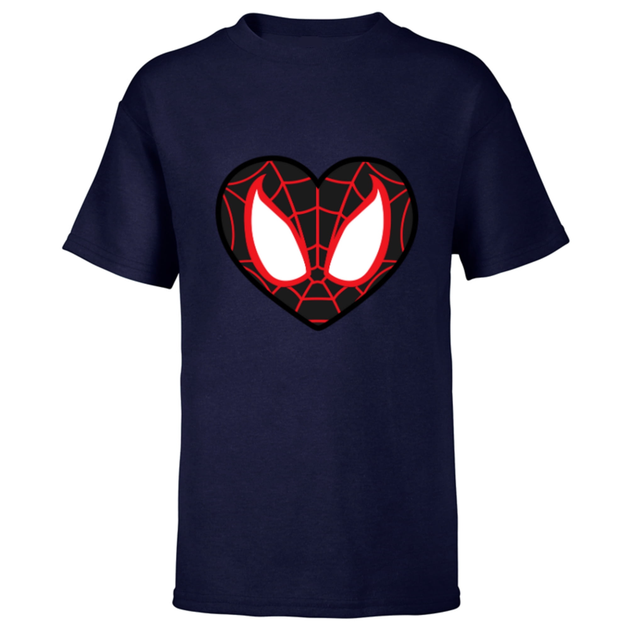 Marvel Ultimate Spider-Man Miles Morales Heart Mask Logo - Short Sleeve ...