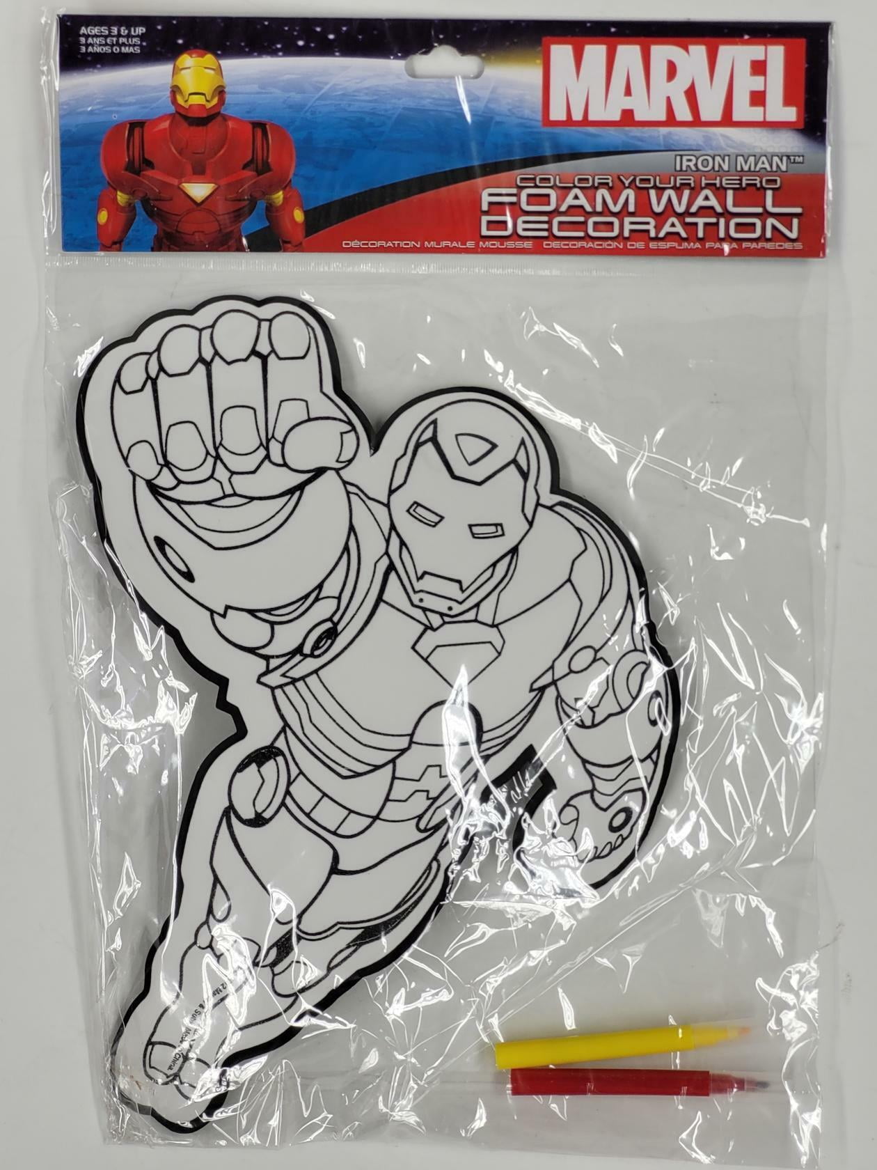 Marvel Universe Foam Wall Decoration (Iron Man) - Color Your Hero -Ages ...