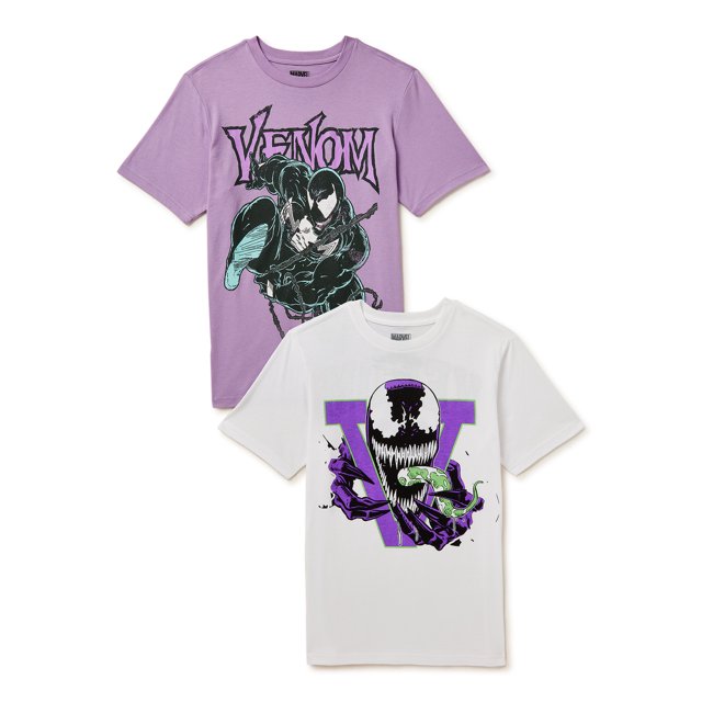 Marvel Venom Boys Short Sleeve Graphic T-Shirt, 2-Pack, Sizes XS-XXL ...