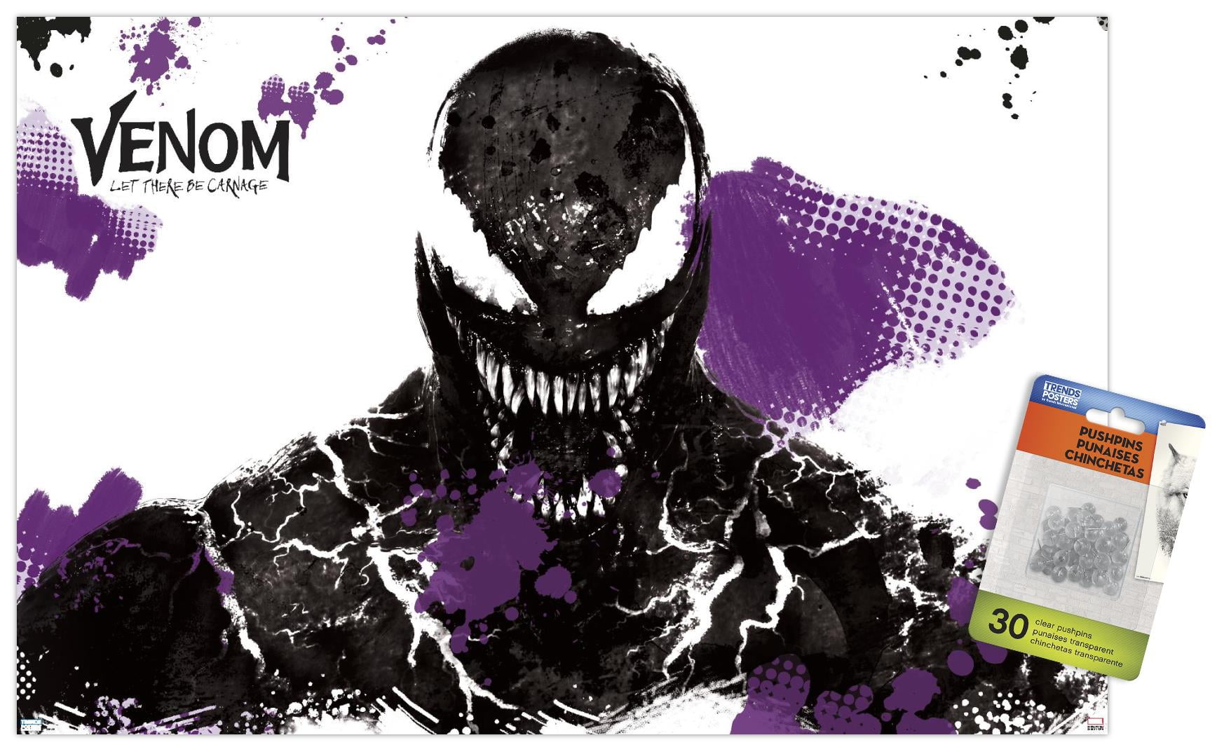 Marvel Venom: Let There be Carnage - Black and Purple Wall Poster with ...