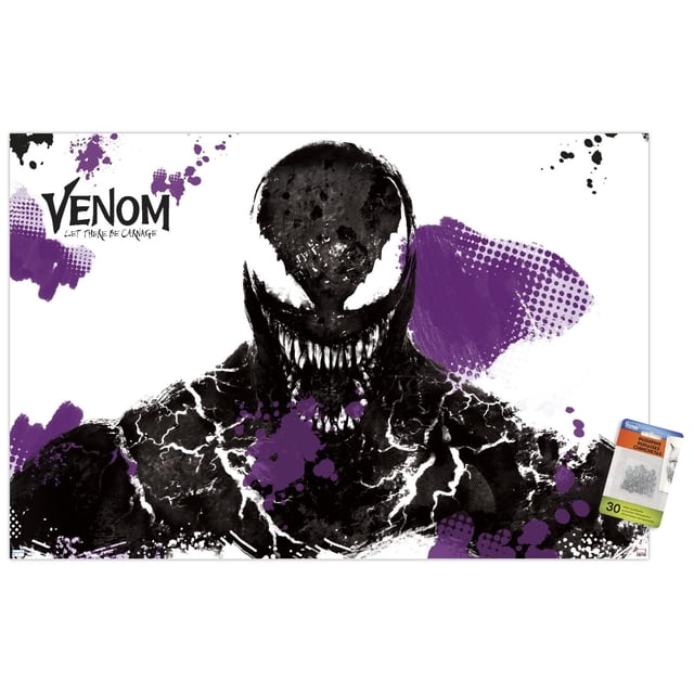 Marvel Venom: Let There be Carnage - Black and Purple Wall Poster with ...
