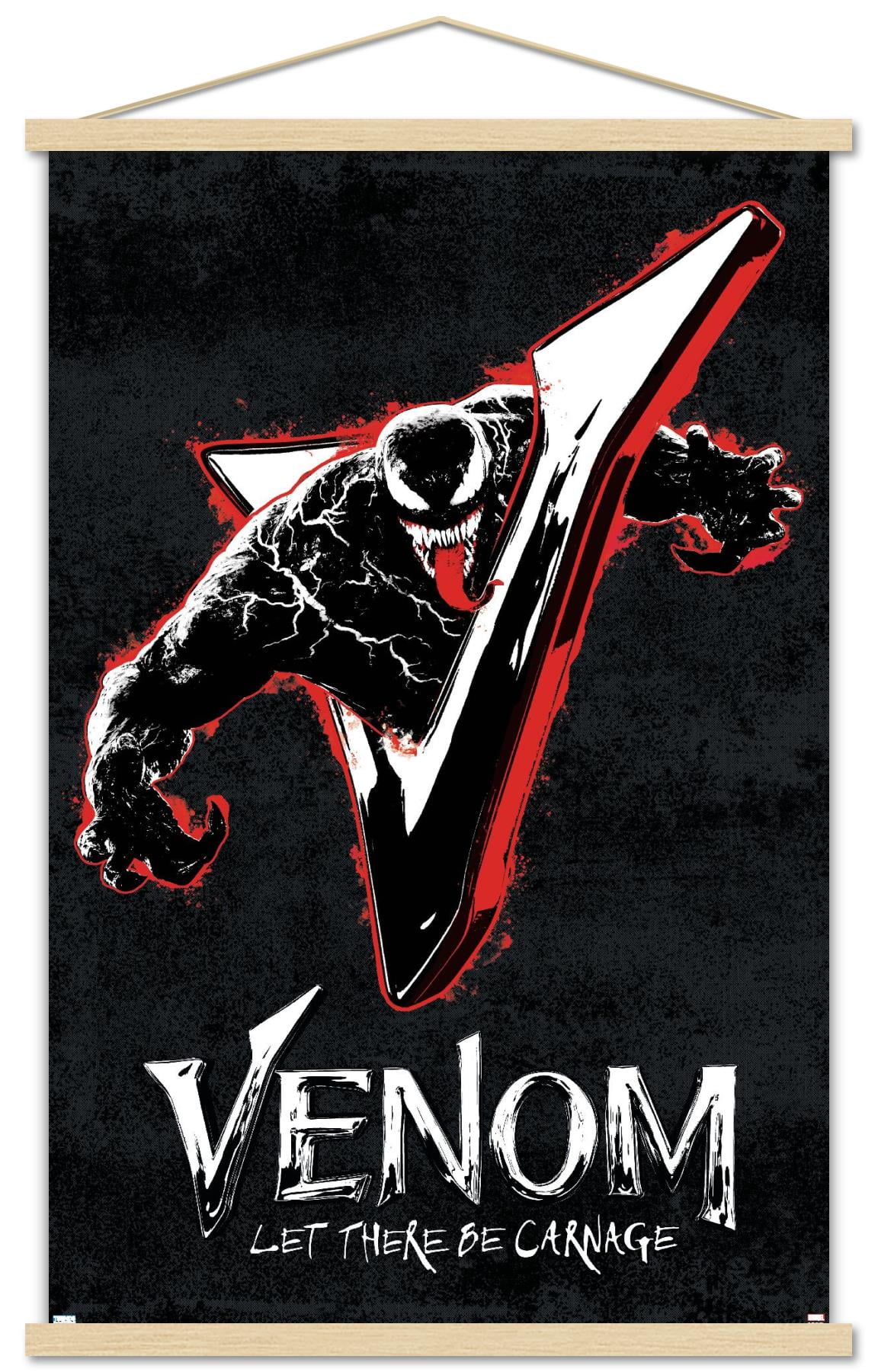 Marvel Venom: Let There be Carnage - V Graphic Wall Poster with Wooden ...