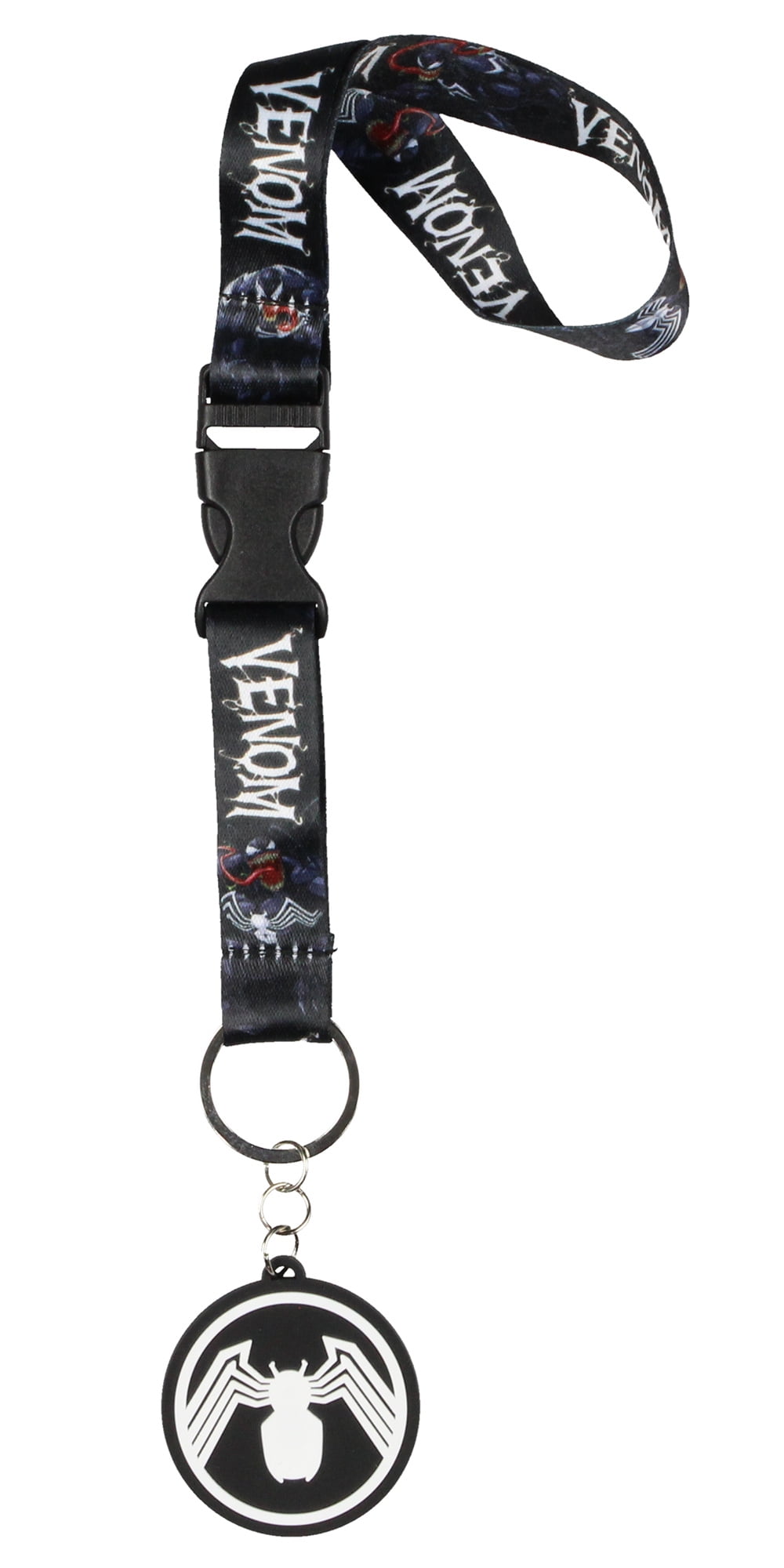 Marvel Venom Wristlet Strap Lanyard for Keys with 2" Rubber Keychain ...