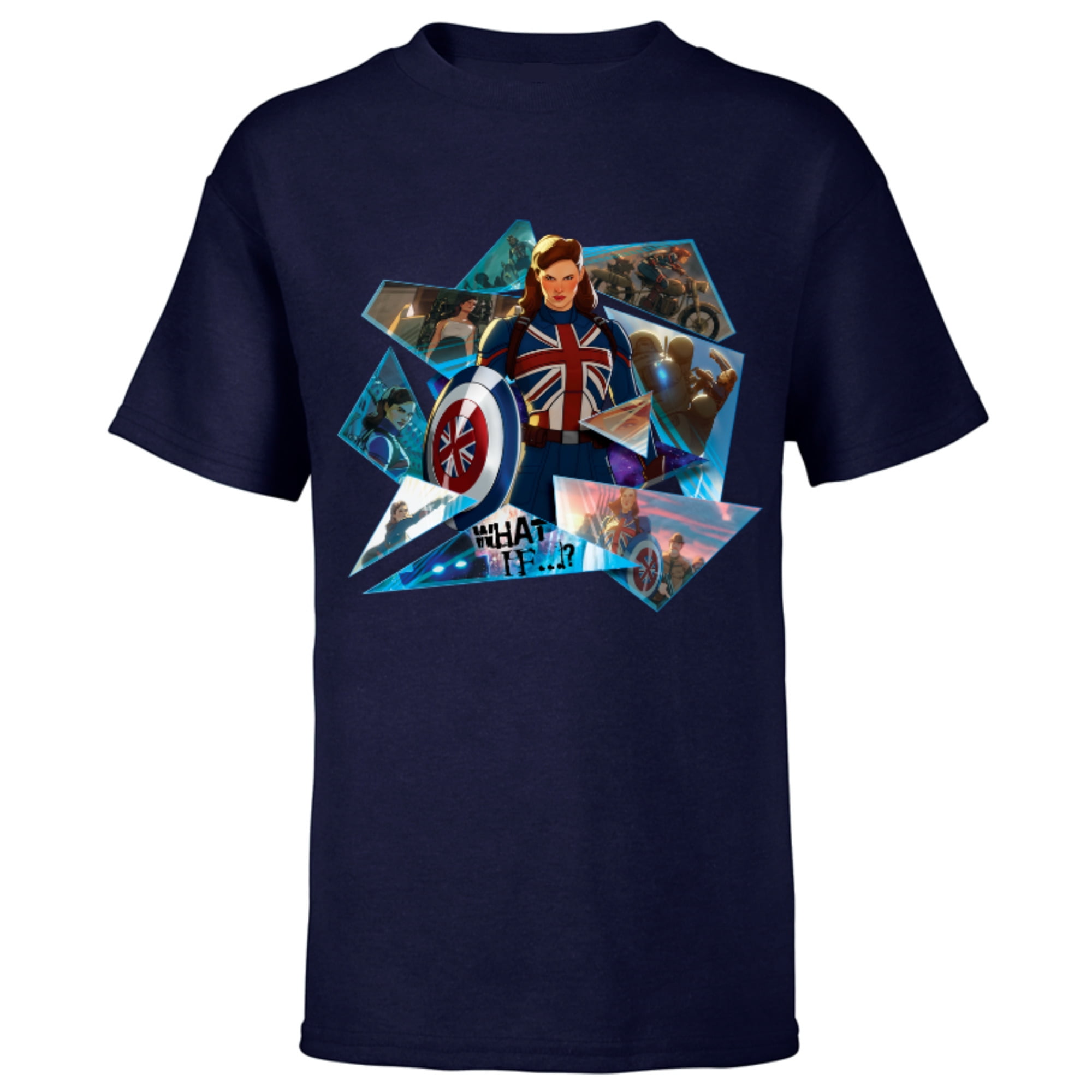 Marvel WHAT IF…? Captain Carter Collage - Short Sleeve T-Shirt for Kids – Customized-Navy ...