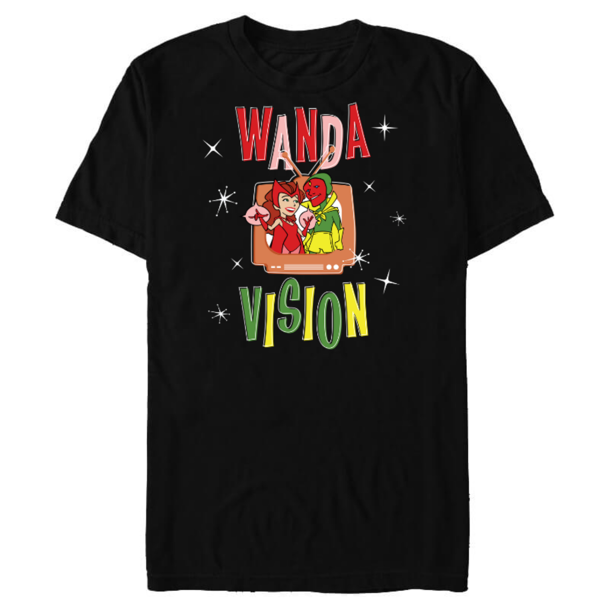 Marvel WandaVision Wanda & Vision Retro TV Artwork - Short Sleeve ...